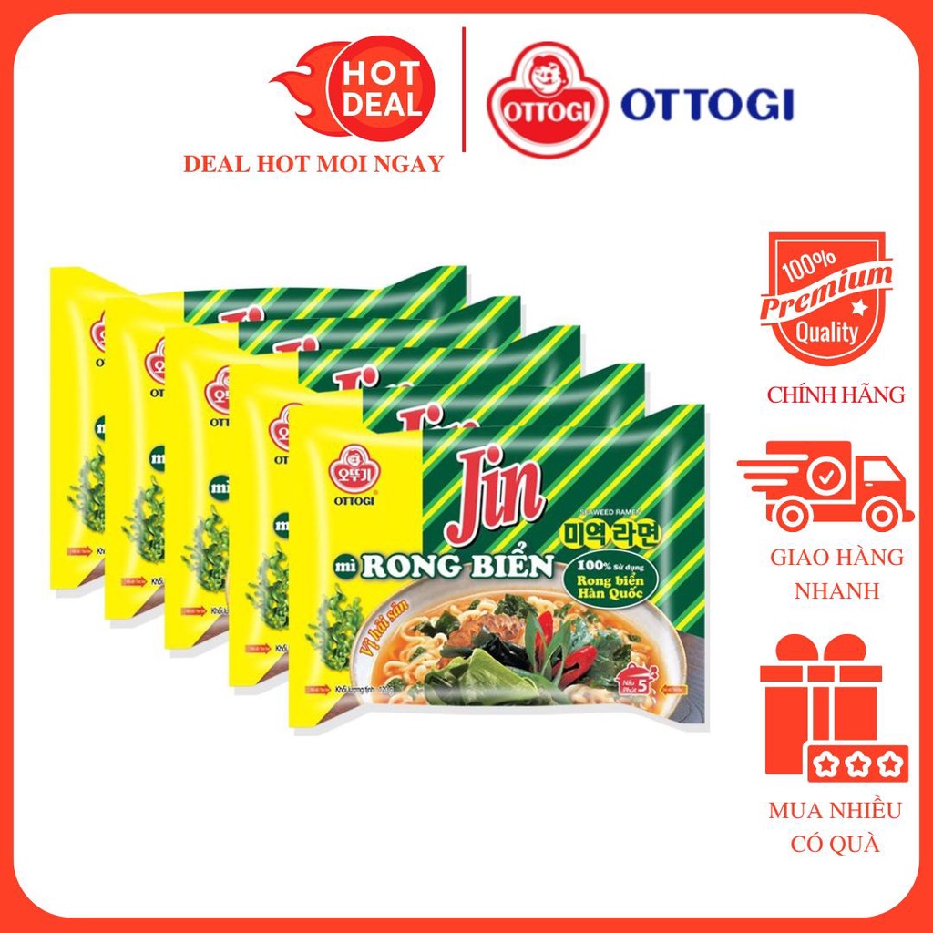 Mua Lốc 5 Gói Mì Ottogi Jin Rong Biển 600G (120G x 5 Gói) Chuẩn Vị Hàn ...