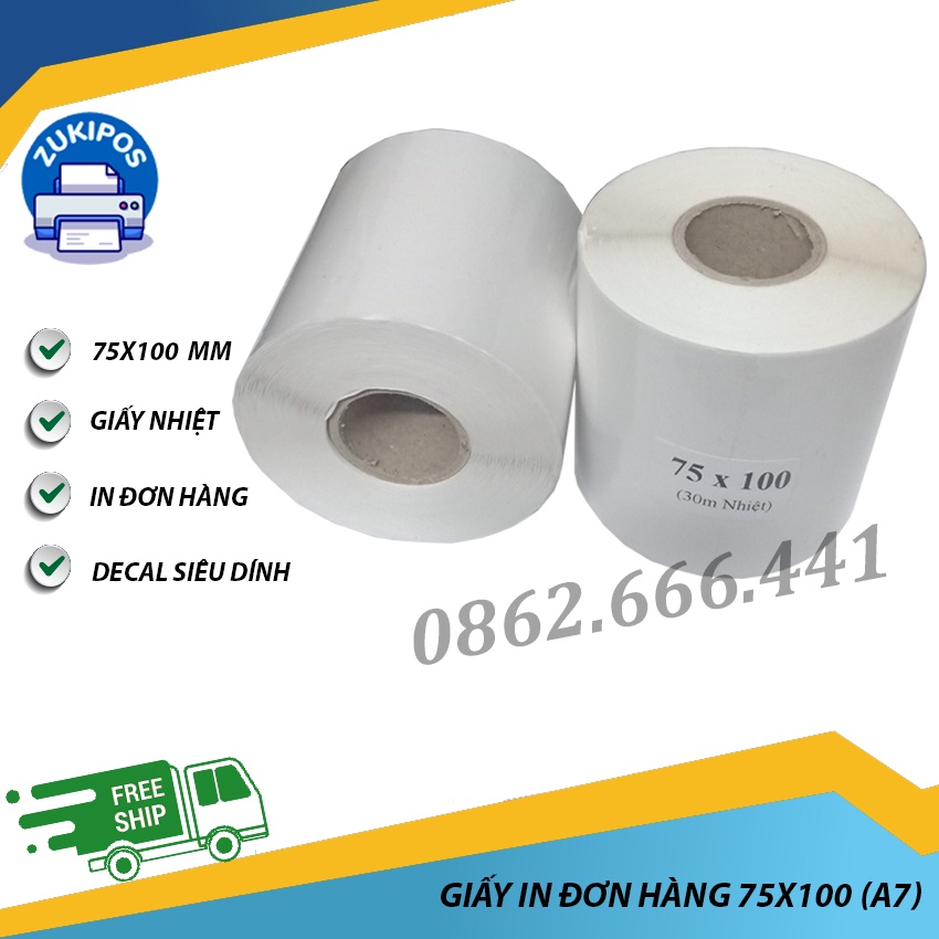 Mua Giấy In Nhiệt 75x100 Cuộn A7 In Đơn Hàng Tem Nhãn Chất Lượng Cao ...