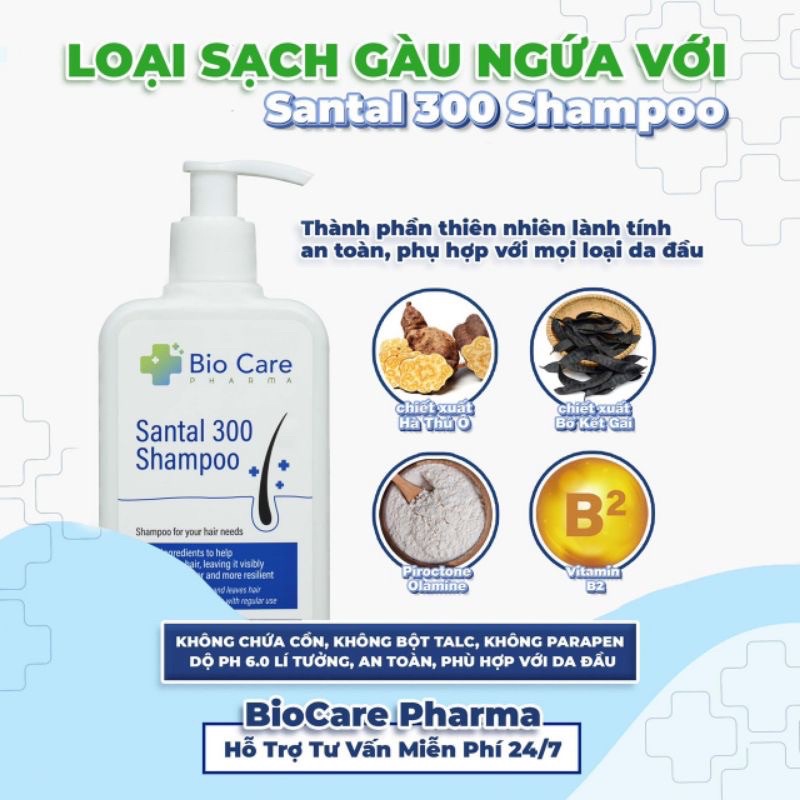 Mua Chính hãng Bio Care Pharma Santal 300 Shampoo 200ml - Dầu Gội Dược ...