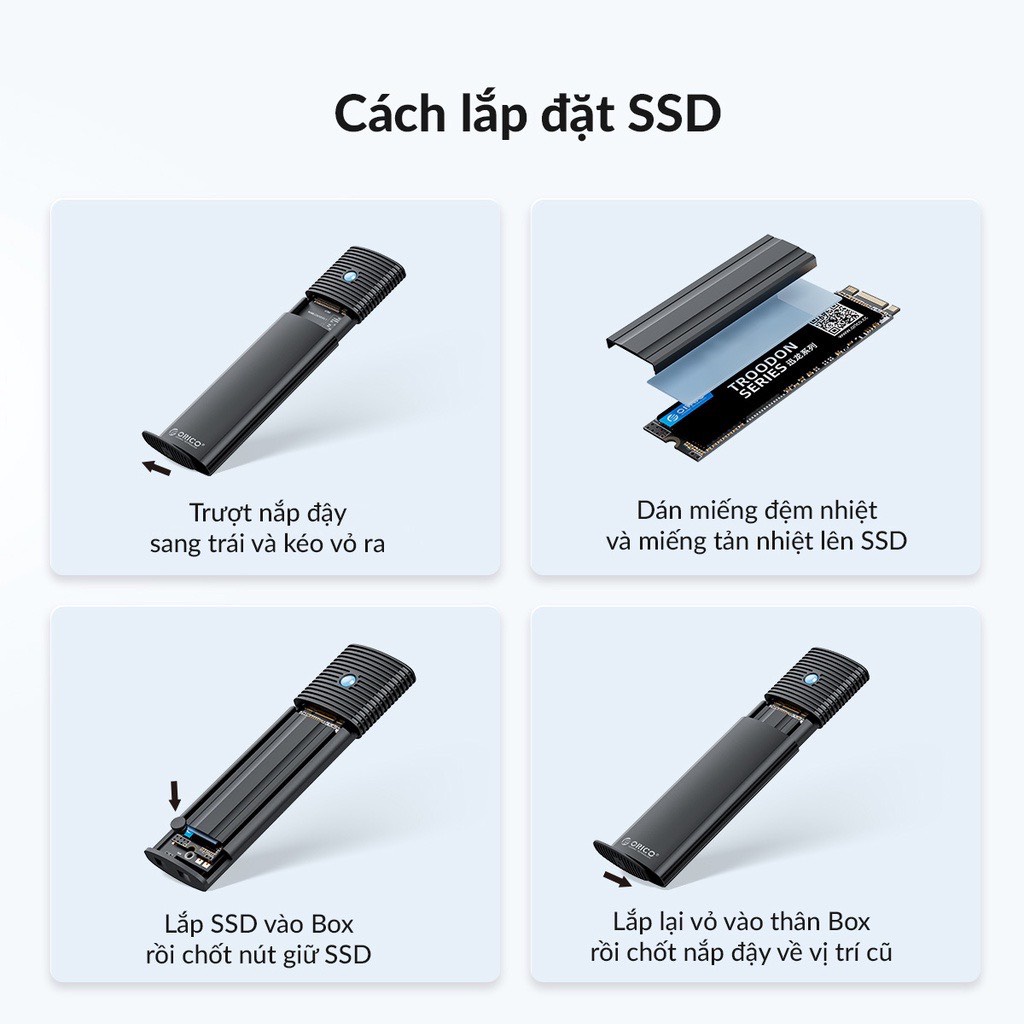 Mua Box SSD M2 NVME / SATA ORICO USB Type C | Chuyển M.2 PCIe/NGFF ...