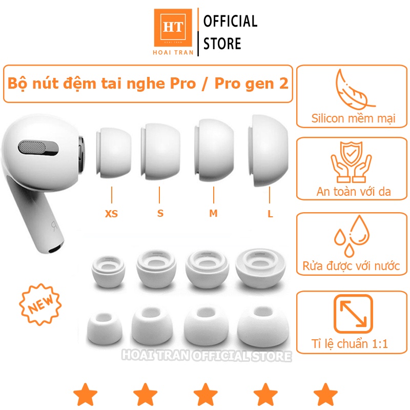 Bộ Nút Đệm Tai Nghe Bằng Silicon Mềm Mại Cho Tai Nghe AP Pro / Pro gen ...
