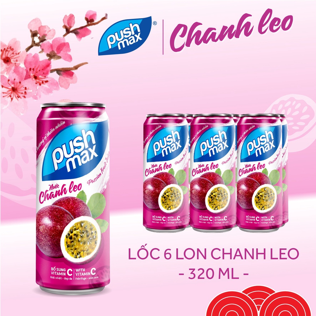Lốc 6 Lon Nước Trái Cây Chanh Leo Pushmax (320ml x 6 Lon) | Shopee Việt Nam