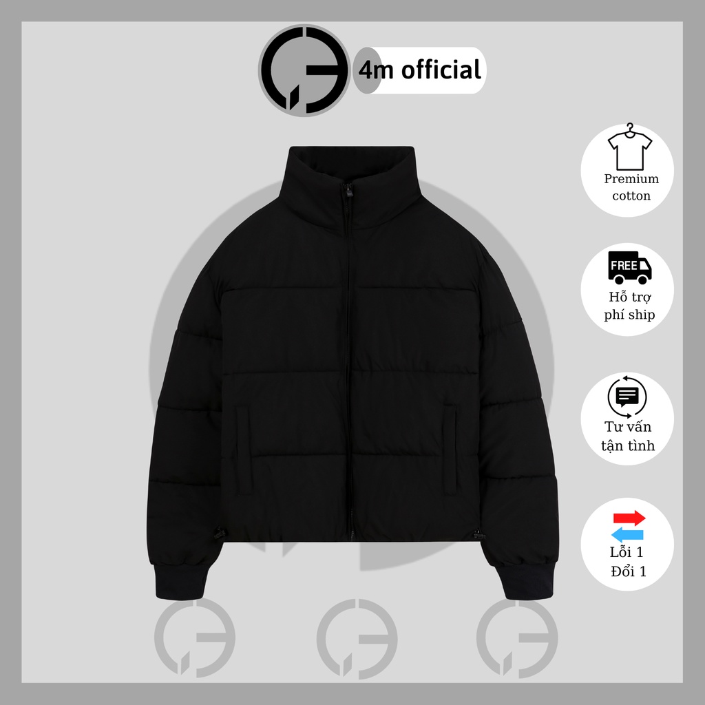 Áo khoác phao dài tay form boxy cổ cao 4M OFFICIAL, Áo phao Pufer ...