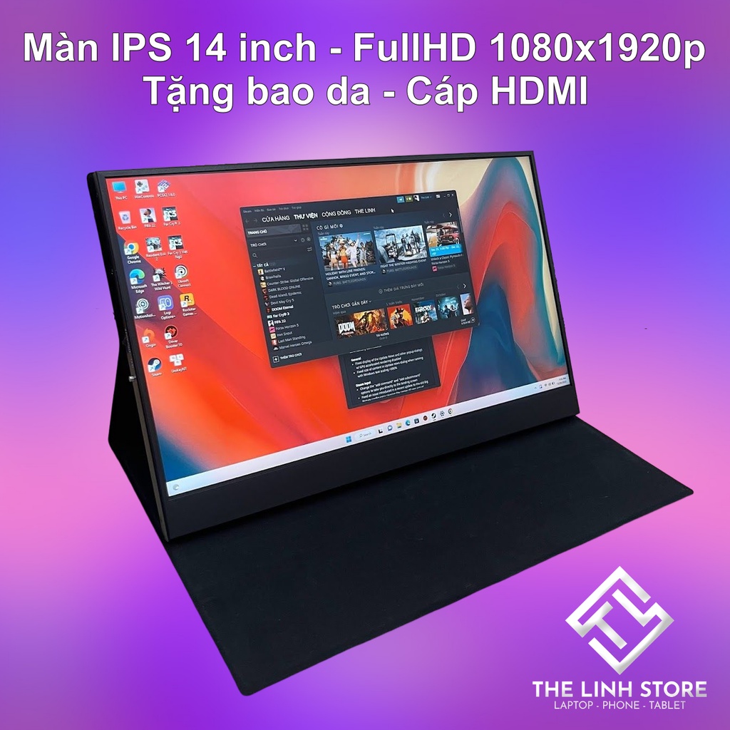 Mua Màn hình di động 14 inch IPS FullHD viền siêu mỏng - Tặng kèm bao ...