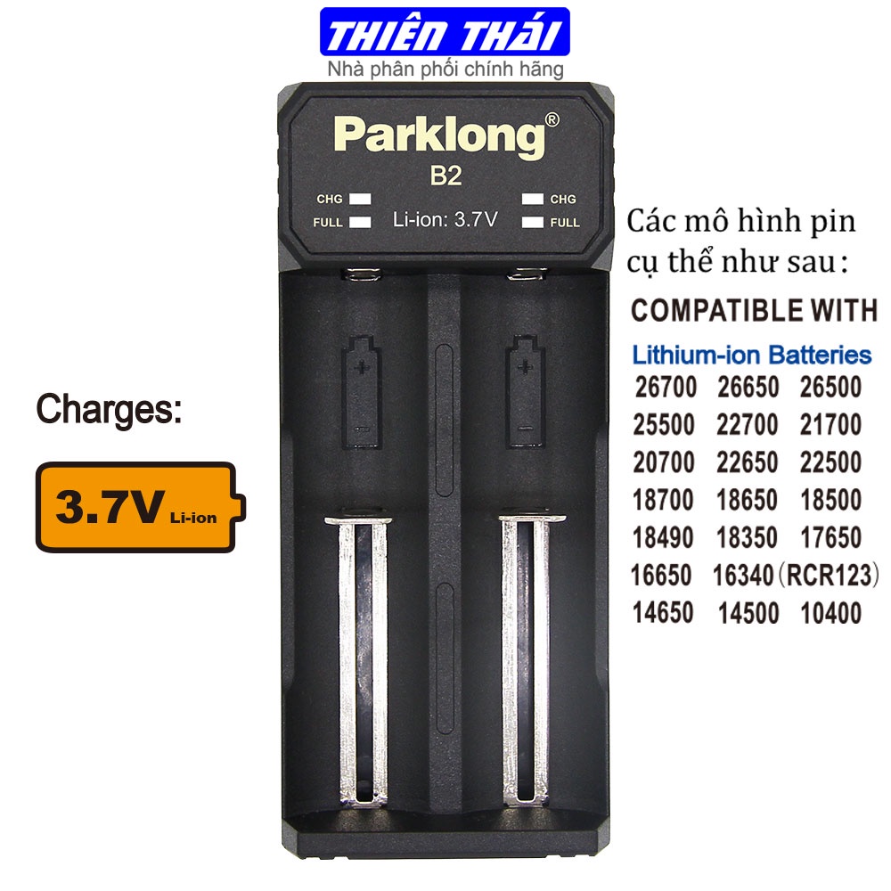 Mua Bộ sạc 2 pin đa năng Parklong B2 sạc pin 3.7V(Li-ion), Sạc pin cỡ ...