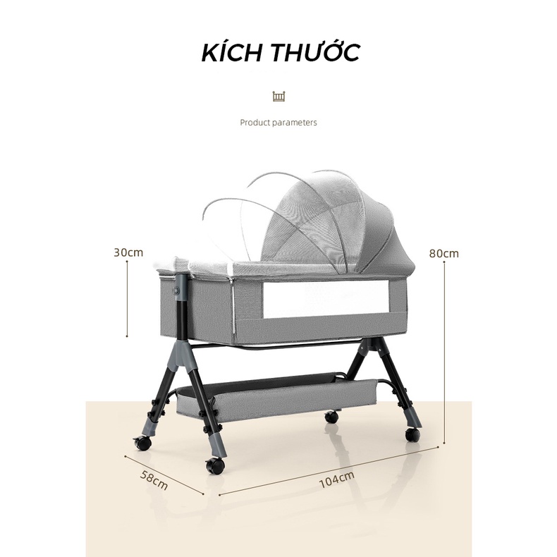 Mua Nôi cho bé ghép cạnh giường bố mẹ tăng chỉnh được chiều cao,Nôi cũi ...