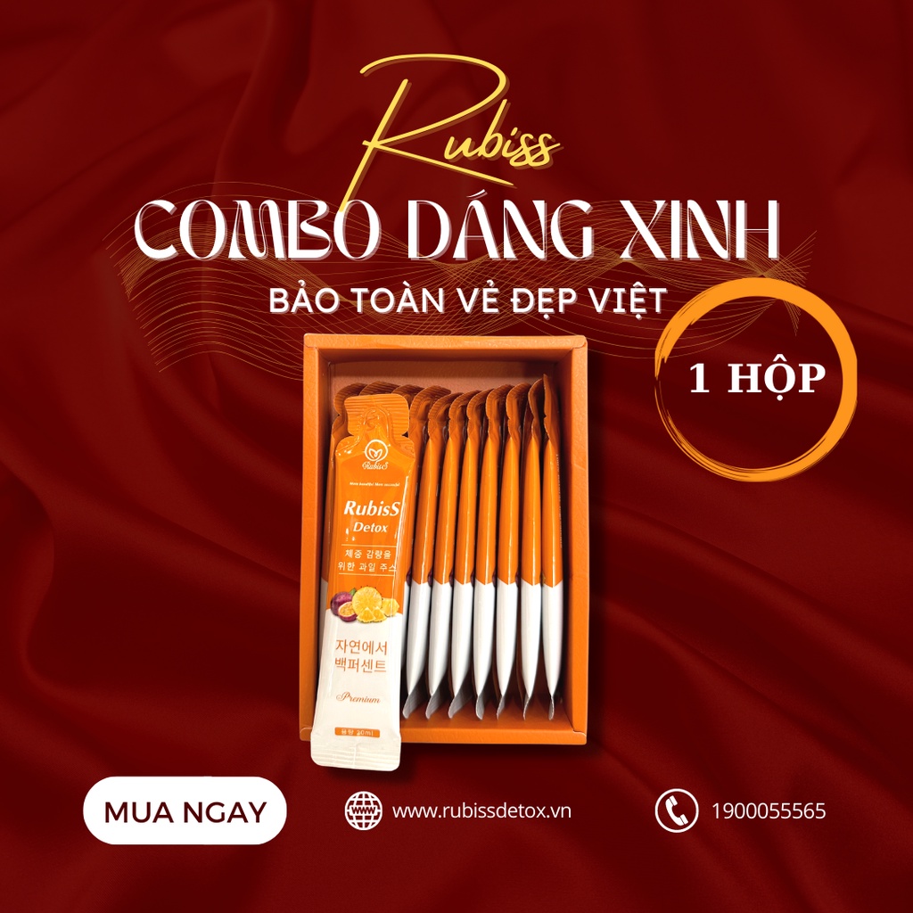 RUBISS DETOX_NƯỚC TRÁI CÂY TỰ NHIÊN GIẢM CÂN 1 HỘP (12 gói) | Shopee ...