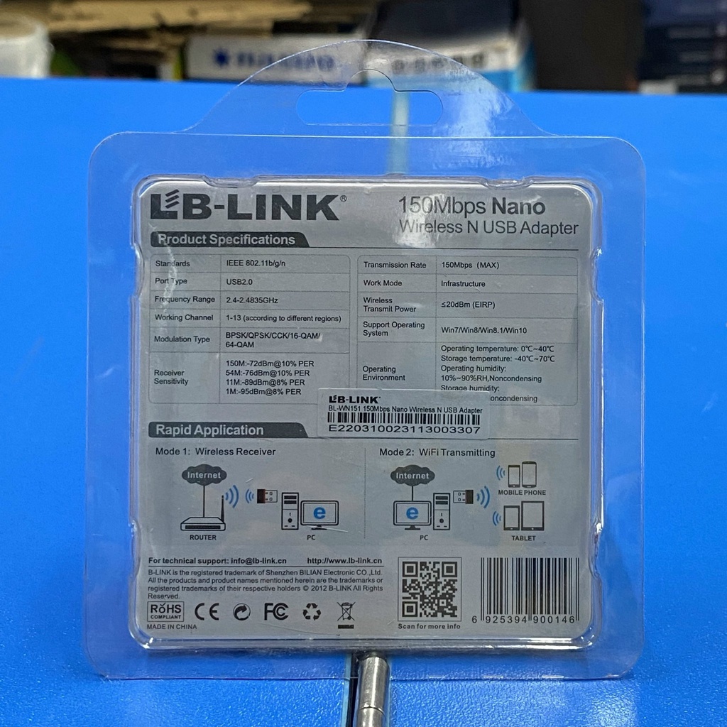 Mua USB Thu WIFI LB-Link BL- WN151 Nano Tốc độ Cao N150Mbps giá rẻ nhất ...