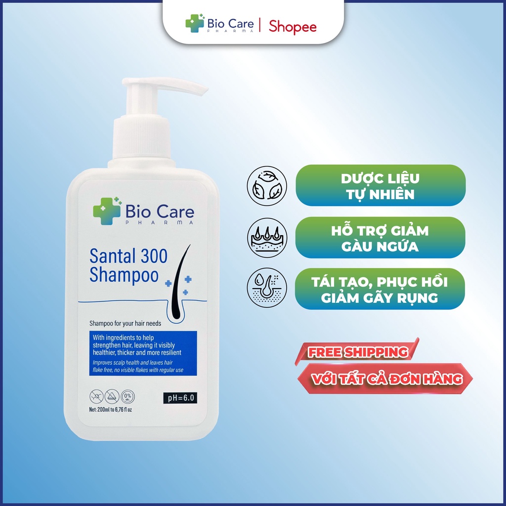 Dầu gội dược liệu BIO CARE PHARMA giảm gàu, nấm ngứa da đầu Santal 300 ...