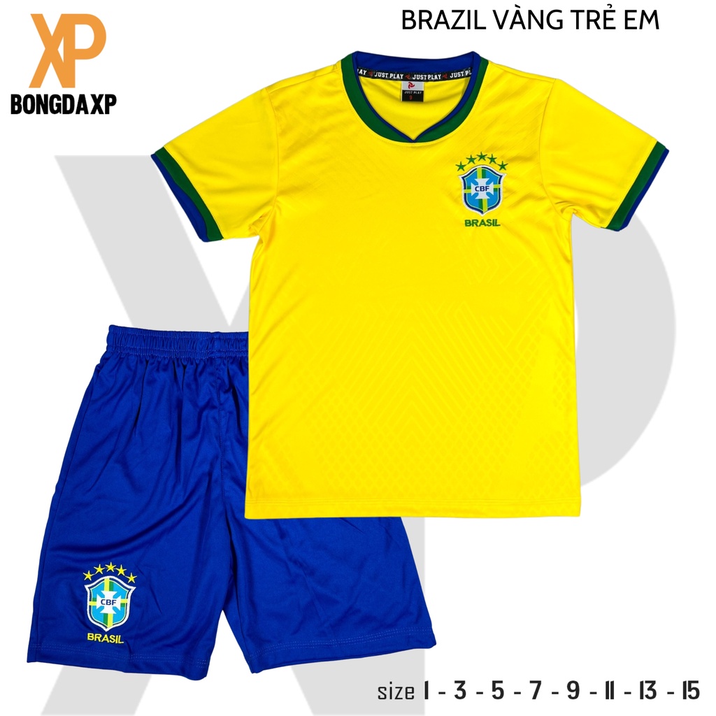 Quần áo bóng đá, đồ đá banh trẻ em Đội Tuyển Brazil Vàng – TSPORT.VN