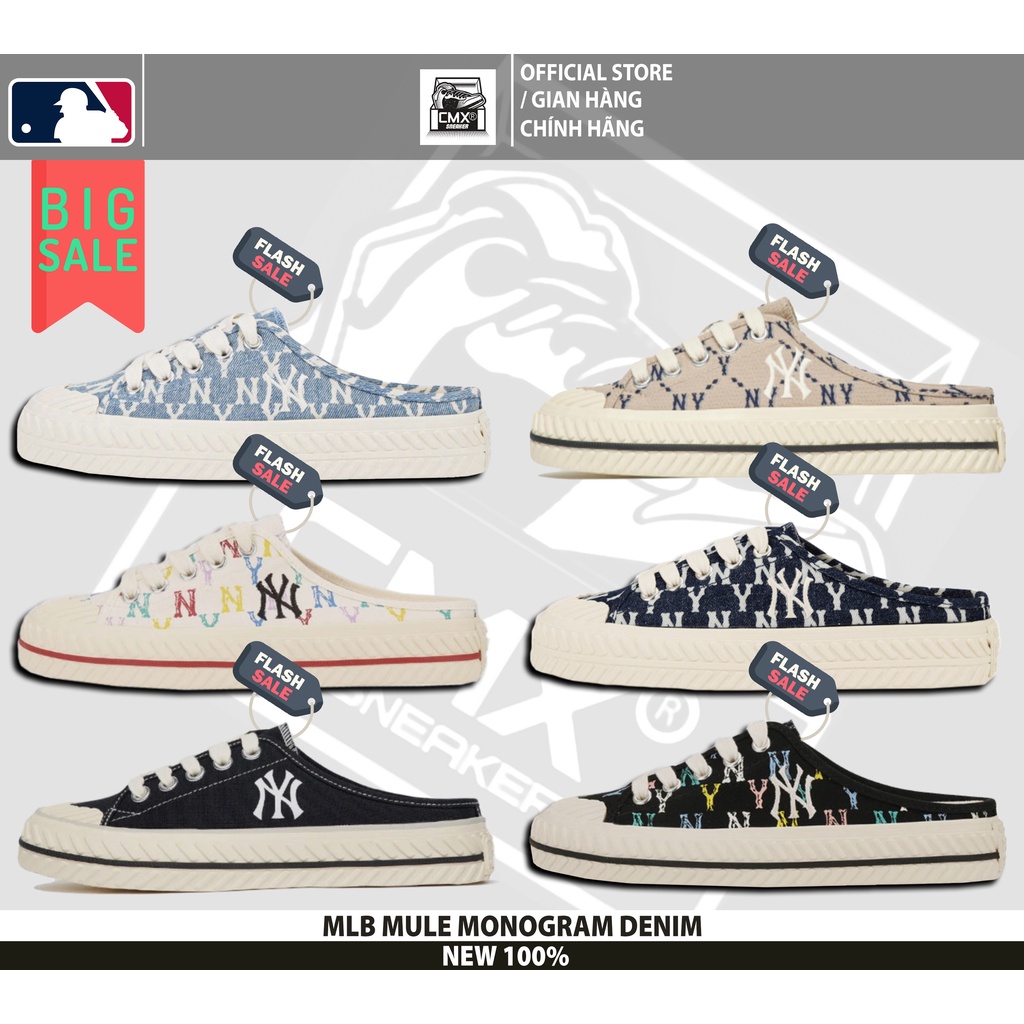 HÀNG CHÍNH HÃNG Giày Sục MLB Mule Mono New York Yankees NY Đủ Màu ...
