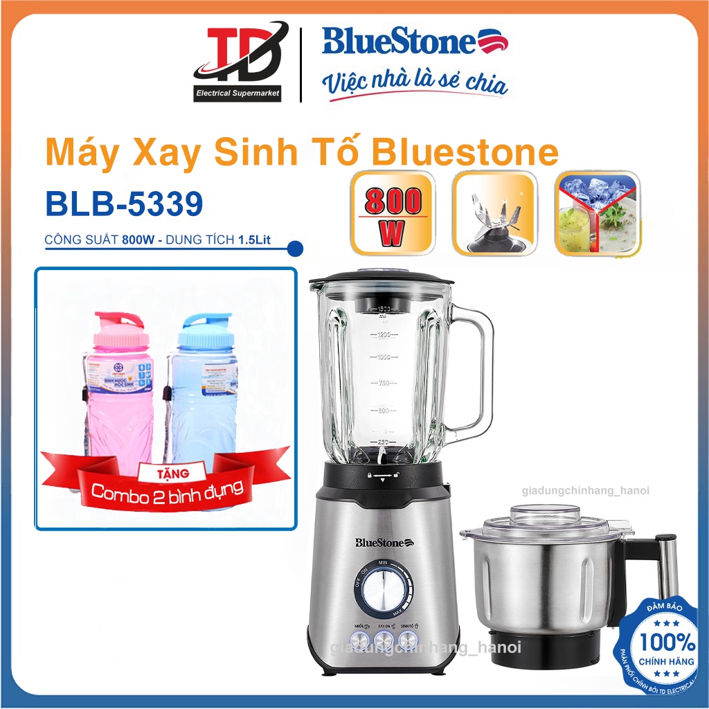 Máy Xay Sinh Tố BlueStone BLB-5339, 800W Cối Thủy Tinh Và Inox 304, Xay được hạt và đá, Hàng ...