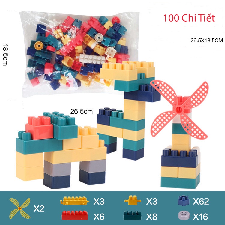 Mua Bộ lắp ghép Lego cho bé 100 mảnh ghép Hộp Nhựa giá rẻ nhất | TecKi.Vn