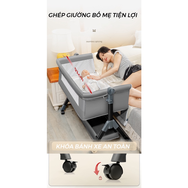 Mua Nôi cho bé ghép cạnh giường bố mẹ tăng chỉnh được chiều cao,Nôi cũi ...