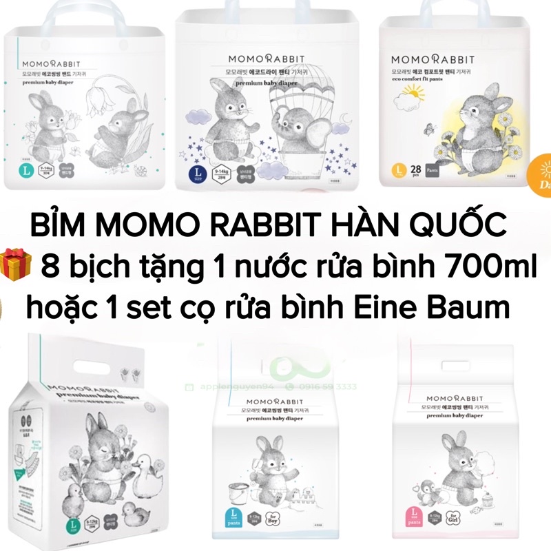 (TẶNG QUÀ) BỈM QUẦN BỈM DÁN MOMO RABBIT NỘI ĐỊA HÀN QUỐC S50/M44/L40 ...
