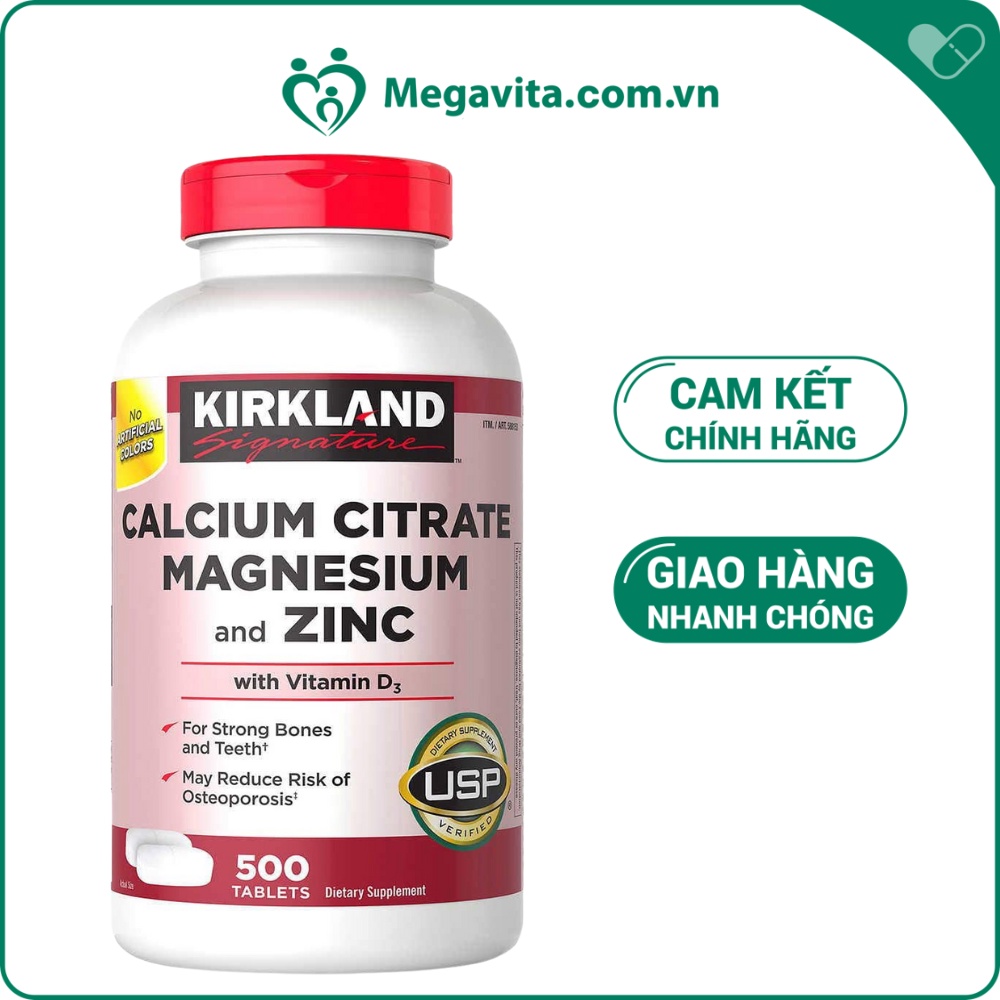 Viên Uống Cung Cấp Vitamin D, Canxi, Kẽm, Magie Kirkland Signature ...