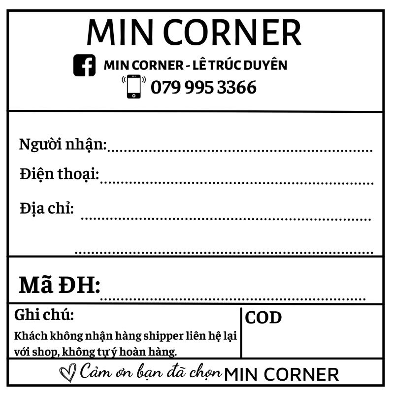 Mua 500 Tem hóa đơn in sẵn thông tin shop kích thước 10x10cm giá rẻ ...