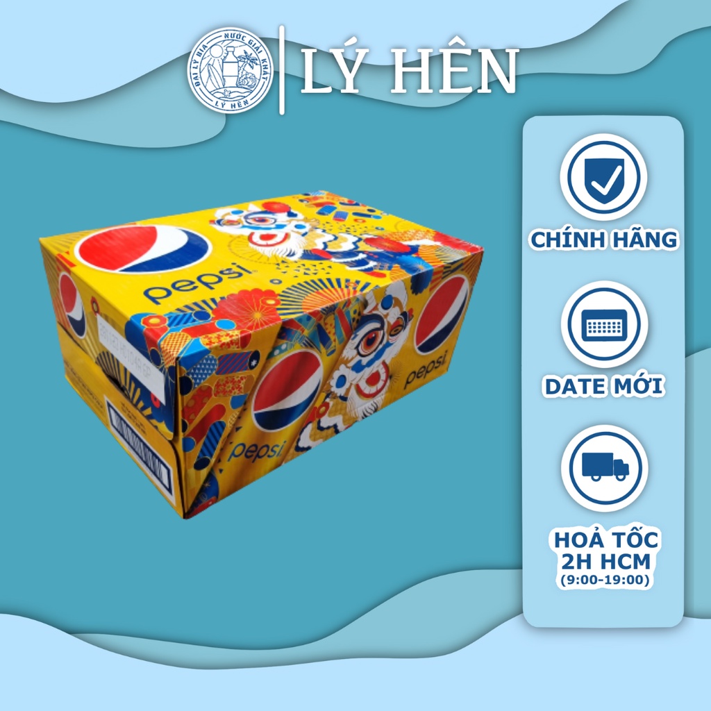 Thùng 24 Lon Pepsi Vàng Tết 2023 Nước Ngọt Có Gas Pepsi Cola Soft Drink ...
