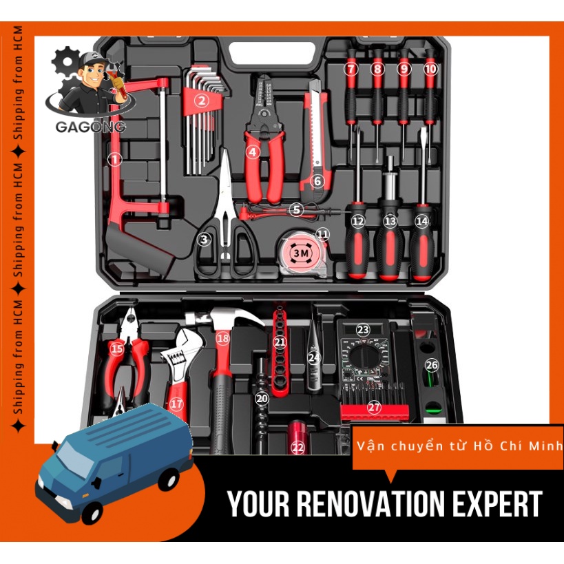 Mua Bộ hộp công cụ sửa chữa ô tô di động Cờ lê bánh cóc Búa Kìm Cưa Tua ...