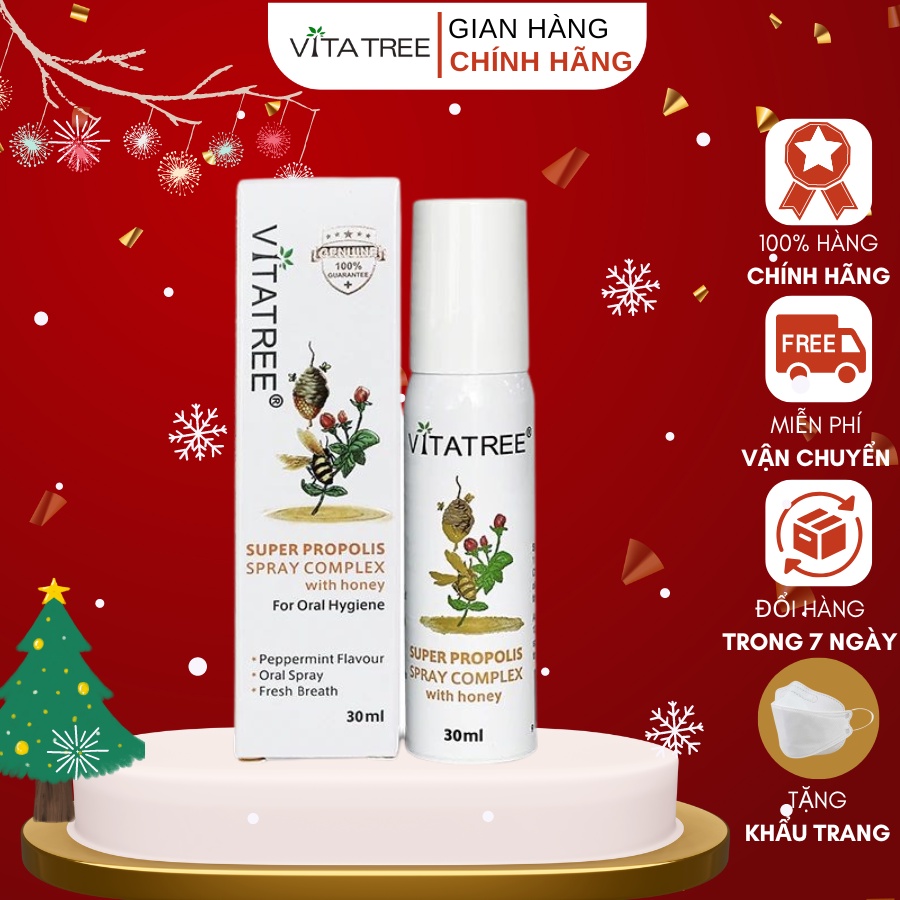 Xịt keo ong Vitatree Super Propolis Spray Complex with honey tăng đề ...