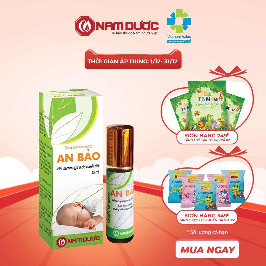 Mua Dung dịch thảo dược An Bảo Nam Dược chai 12ml hỗ trợ giảm sưng ngứa ...