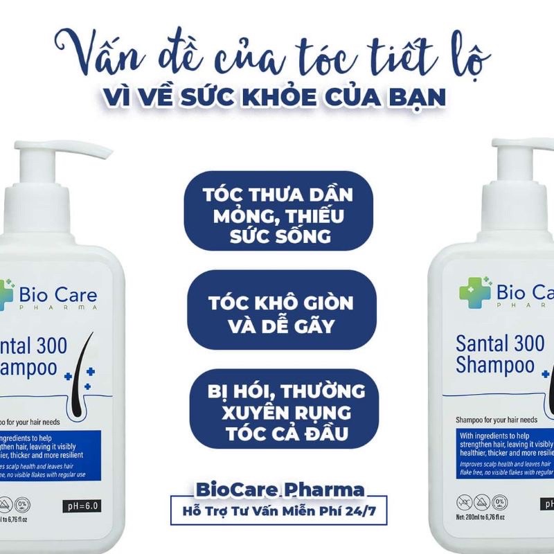 Mua Chính hãng Bio Care Pharma Santal 300 Shampoo 200ml - Dầu Gội Dược ...