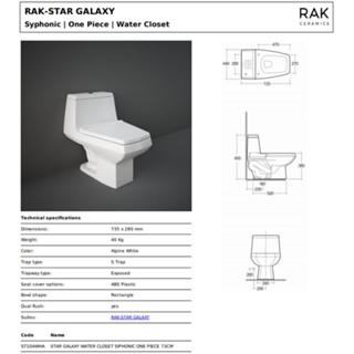 Bồn cầu một khối RAK-STAR ST10AWHA | Shopee Việt Nam