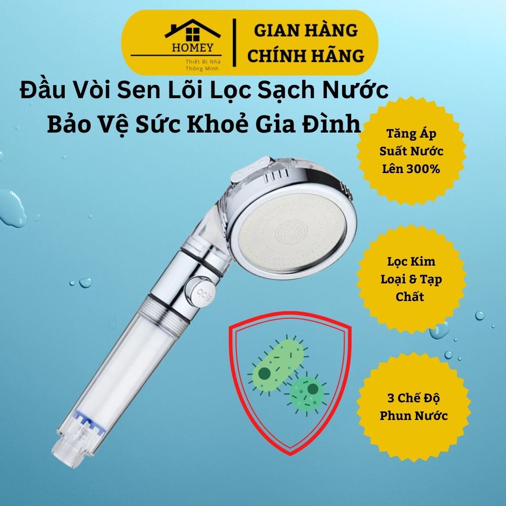 Homey - Vòi sen tăng áp - Tăng áp tới 300% - Vòi hoa sen tắm cao cấp ...
