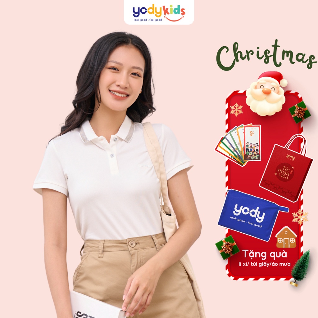 Áo polo nữ YODY hiệu ứng mắt chim melange phiên bản bán chạy APN3340 ...