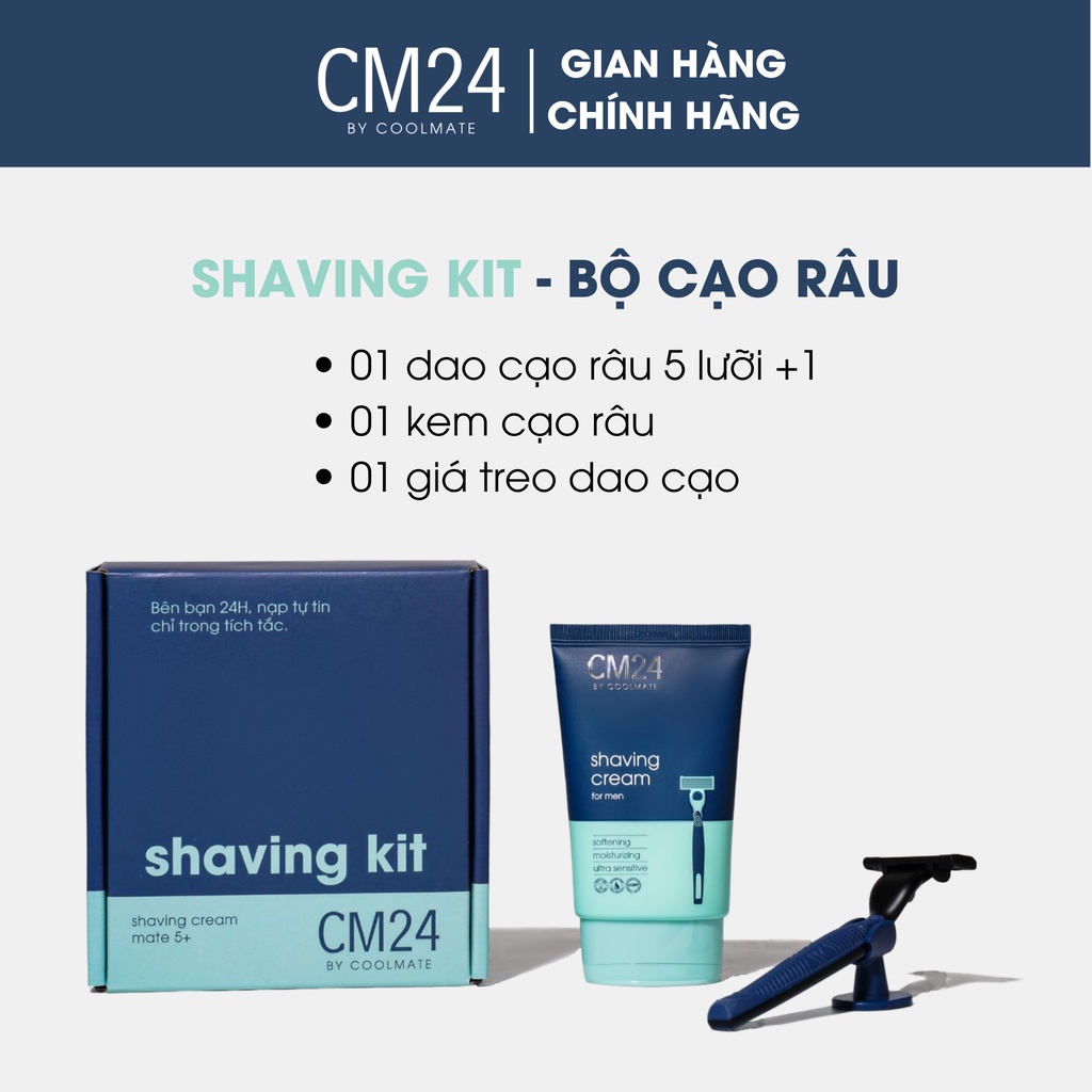 Mua Bộ cạo râu Shaving Kit cho nam (tay cầm kim loại + dao cạo + kem ...