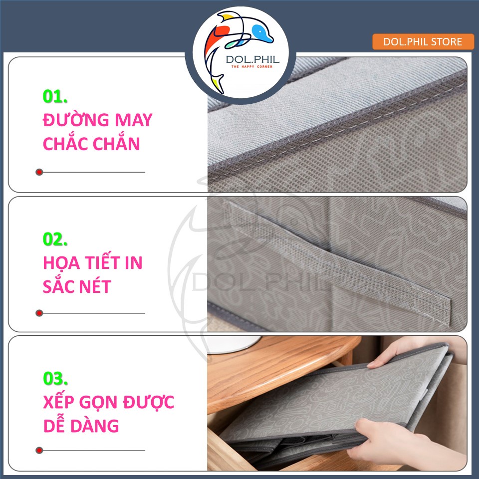 Hộp Đựng Quần Áo Gấp Gọn Chia Ngăn Dol.phil Store In Họa Tiết Sắc Nét ...