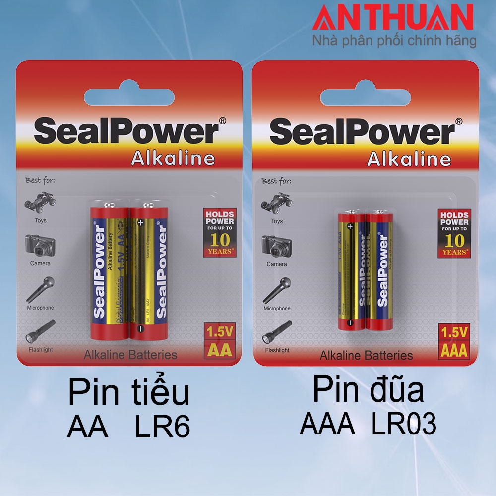 Pin Alkaline SealPower,pin tiểu AA LR6,pin đũa AAA LR03,pin 1.5V dung ...