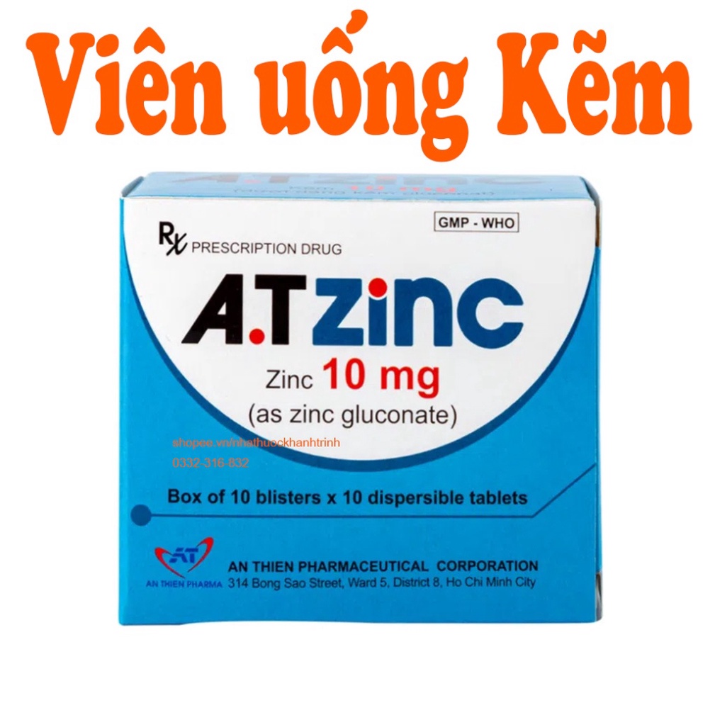 ATiZINC VIÊN UỐNG BỔ SUNG KẼM 10MG (hộp 100 viên) | Shopee Việt Nam