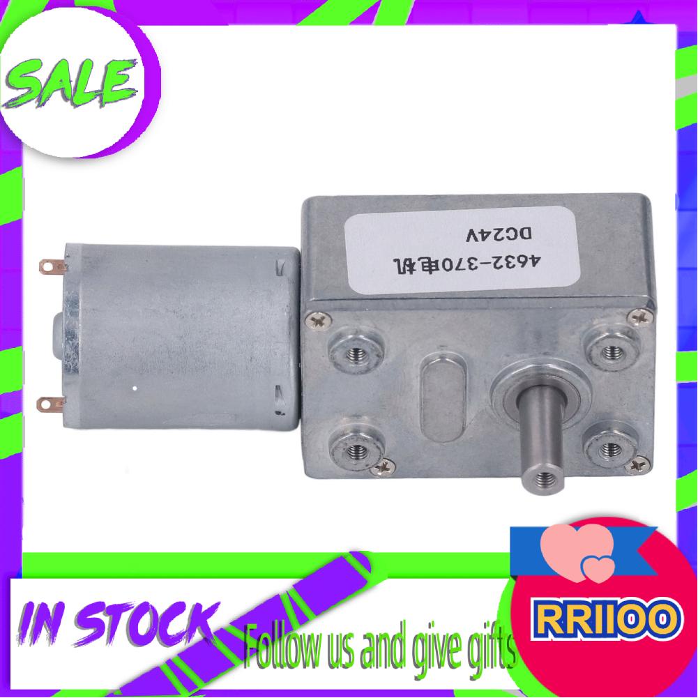 Rriioo DC Geared Motor CW CCW Rotation Self Locking Speed Reduction Turbine Worm Gear DC24V ...
