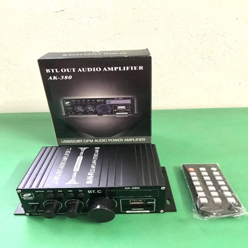 Amply mini 12v bluetooh AK-380 công suất 40w x 40w loại tốt, tiếng ra 2 ...
