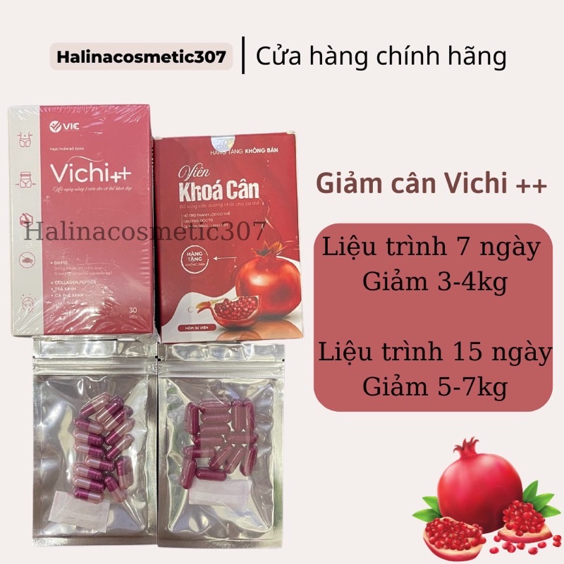 Liệu trình 7 ngày giảm cân vichi chính hãng viên uống giảm cân tặng khoá cân - MixASale