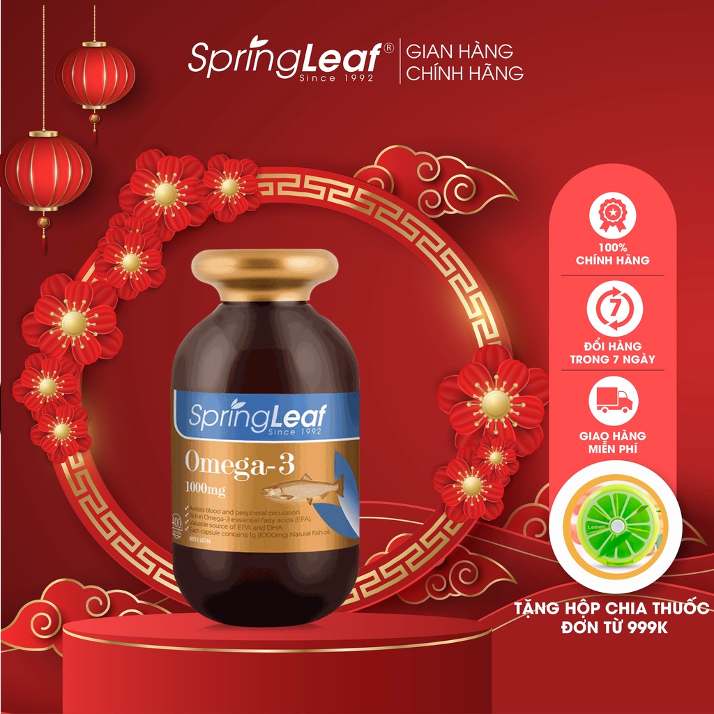 Mua Viên uống Spring Leaf Omega-3 1000mg bổ mắt, não bộ và tim mạch 200 ...