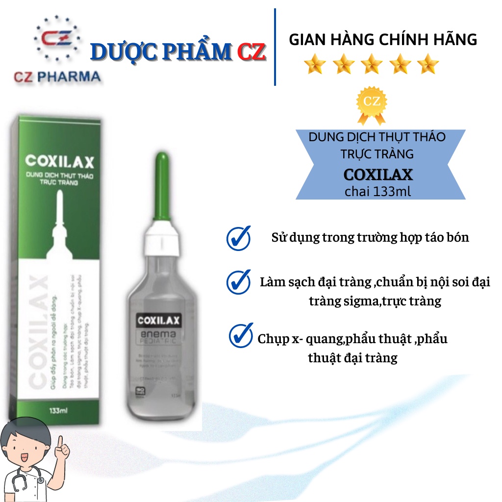 COXILAX - Dung dịch thụt tháo trực tràng, sử dụng đối với người bị táo ...