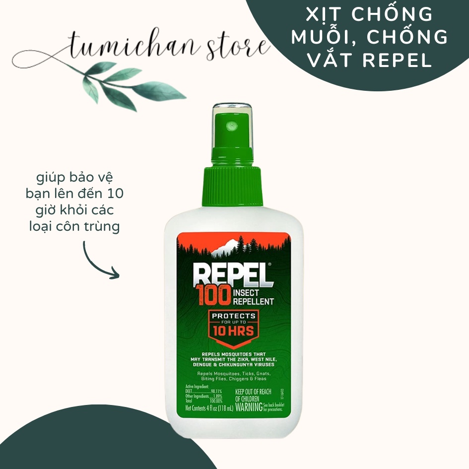 Xịt chống muỗi, chống vắt Repel - chai xịt 118ml ống xịt 14ml - hàng MỸ ...