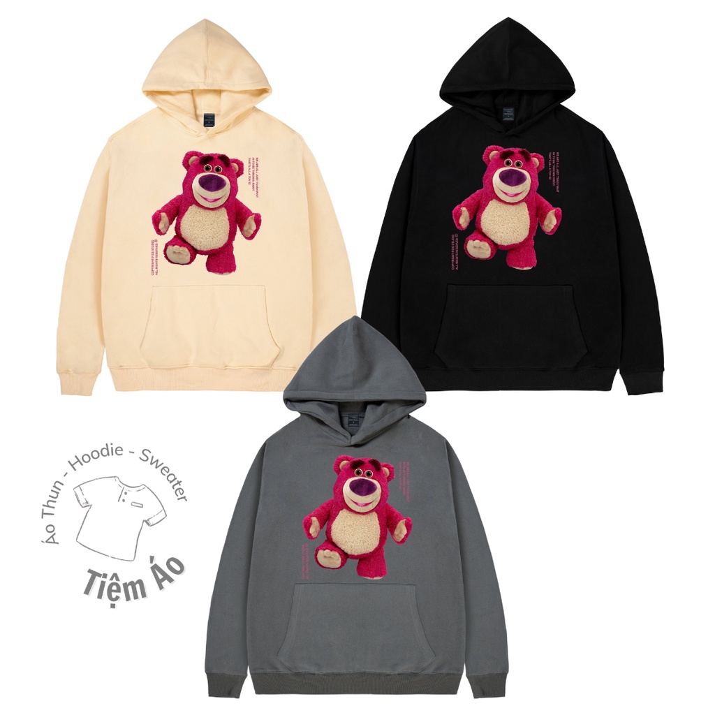Hoodie Gấu Dâu LOTSO - chất nỉ bông - Unisex form Oversize (ẢNH THẬT 2 ...
