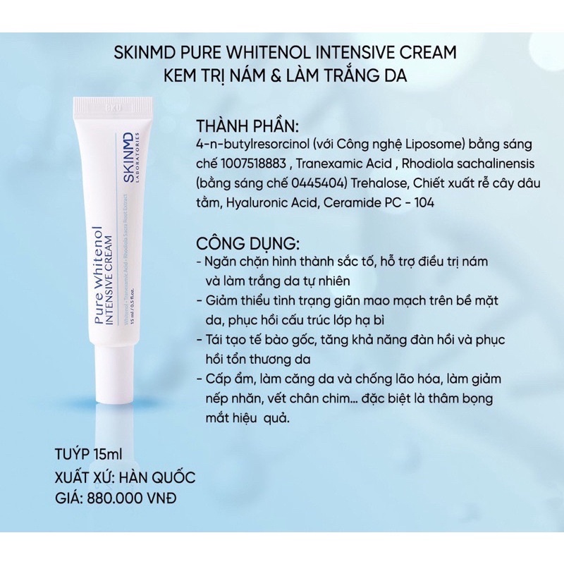 Mua Kem mờ Nám Và Chống Lão Hoá Da Skin MD Pure Whitenol Intensive ...