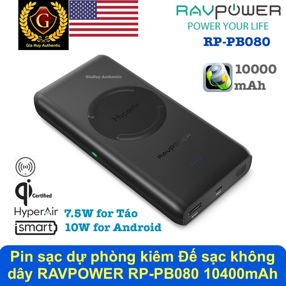 Mua Pin sạc dự phòng kiêm Đế sạc nhanh không dây đạt chuẩn MFi 10W ...