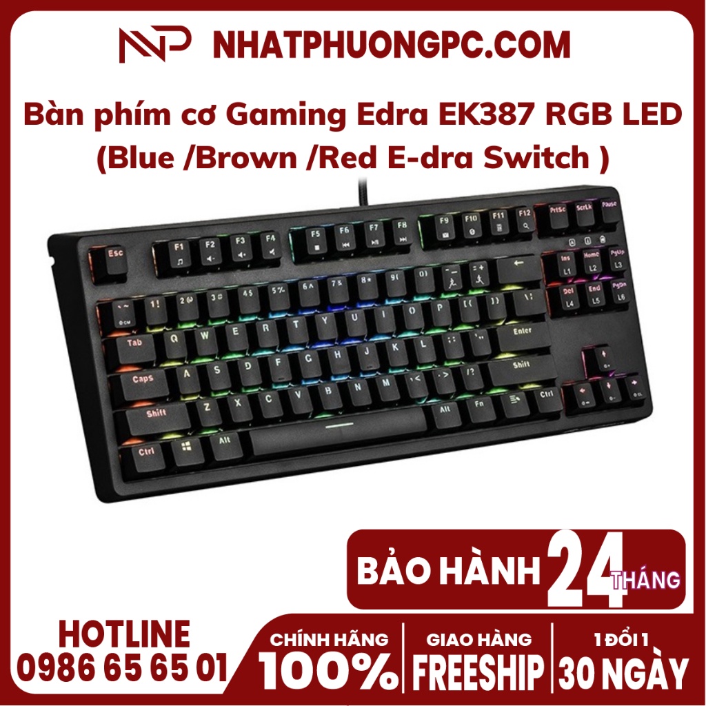 Mua Bàn phím cơ Gaming Edra EK387 RGB LED (Blue /Brown /Red E-dra ...