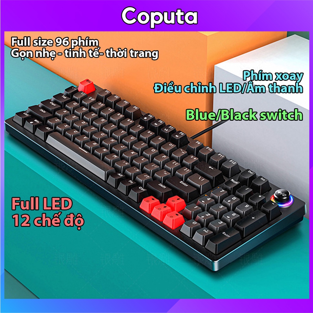 Bàn Phím Cơ Coupta Bàn Phím Máy Tính Laptop Chơi Game Full LED 96 Phím K700 Bàn Phím Cơ Coupta Bàn Phím Máy Tính Laptop Chơi Game Full LED 96 Phím K700