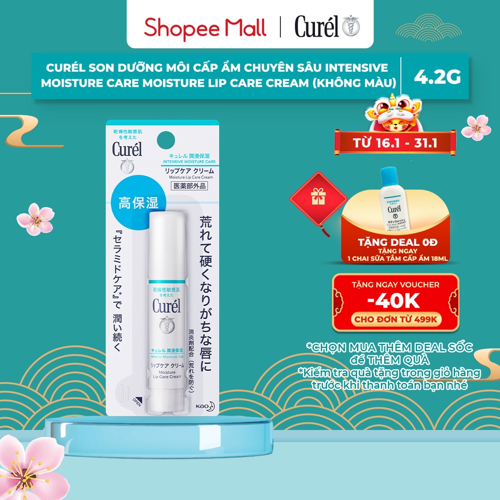 Son Dưỡng Môi Cấp Ẩm Chuyên Sâu Curel Intensive Moisture Care Moisture ...