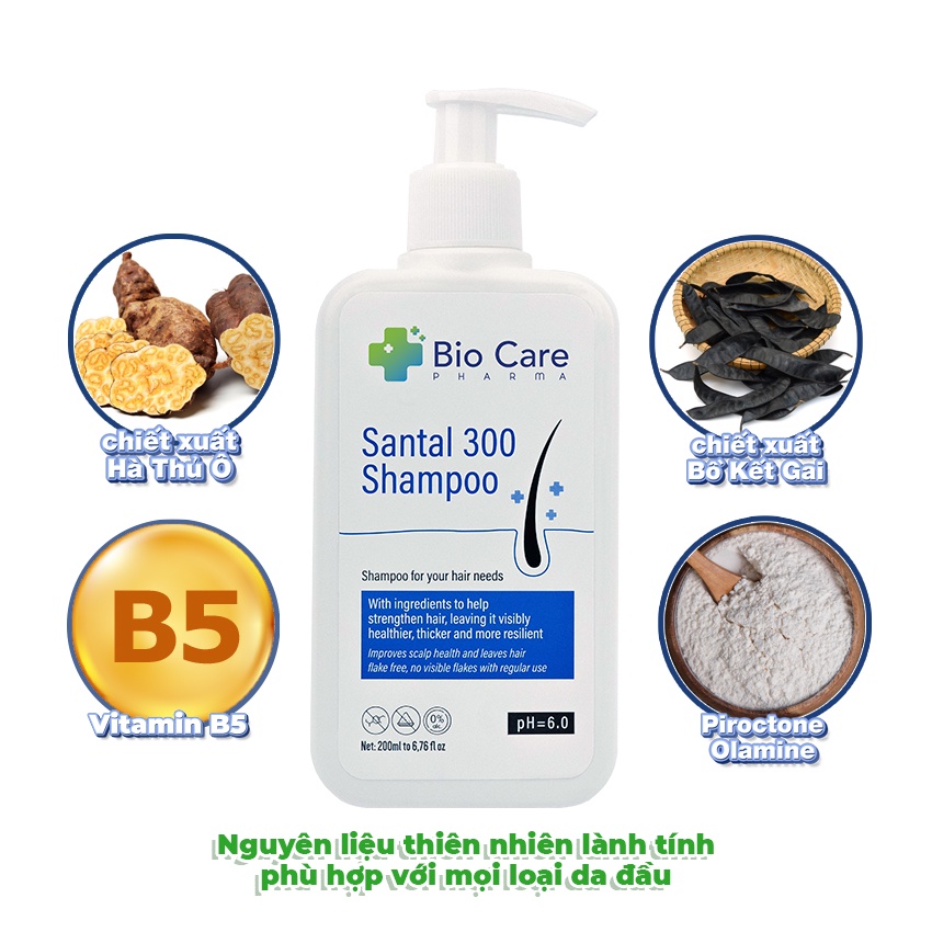 Dầu Gội Dược liệu giảm gàu , nấm ngứa da đầu BIO CARE PHARMA Santal 300 ...