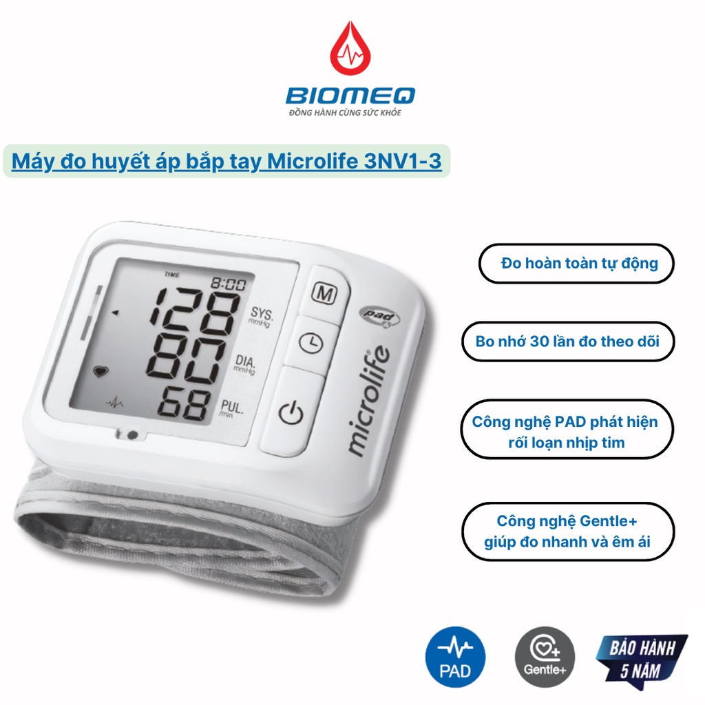 Mua Máy đo huyết áp cổ tay tự động Microlife 3NV1-3E CN đo thông minh ...