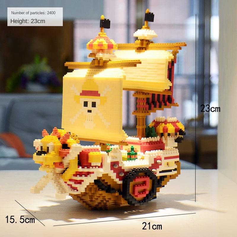 Mua 4JIA Nano Blocks Thousand Sunny One Piece Pirate Ship Model Lego ...