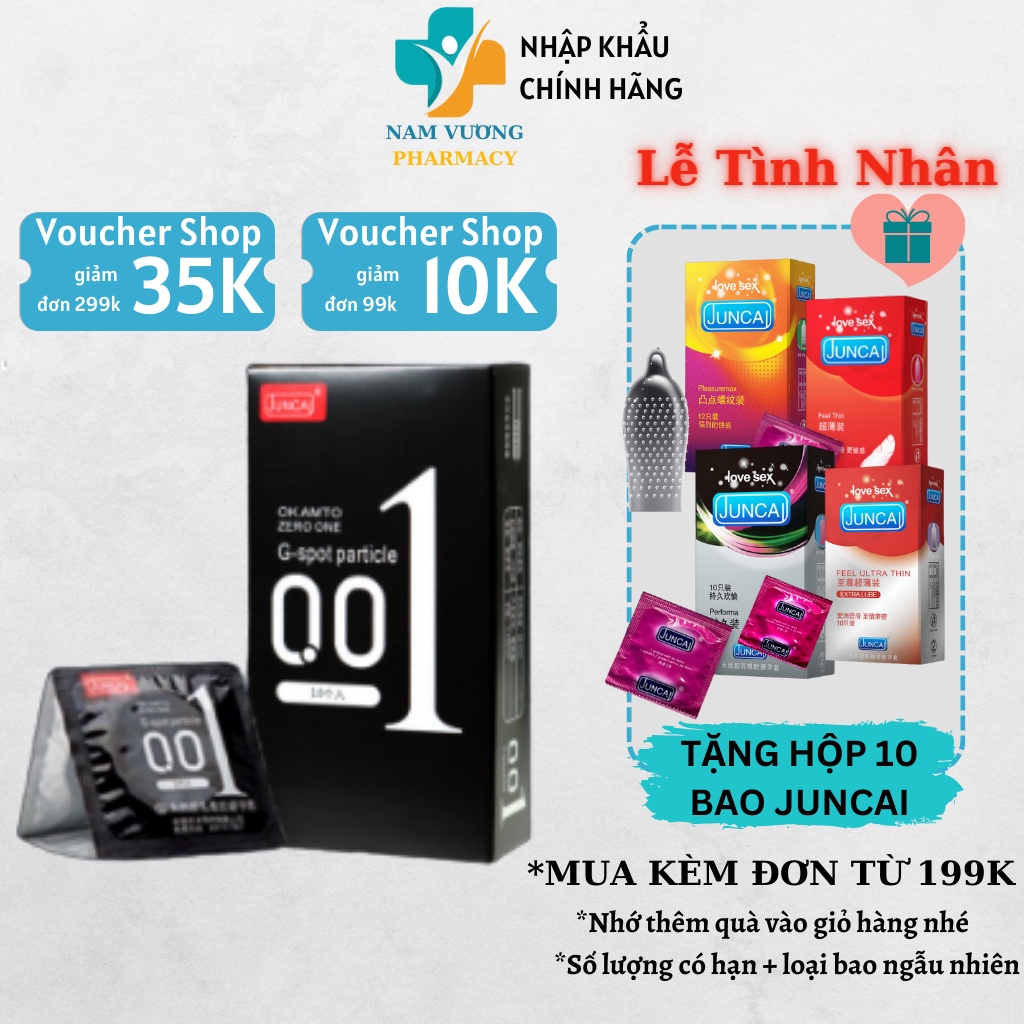 Bao cao su siêu mỏng 001 JUNCAI 001 G-Spot Black nhiều gel gai liti kéo dài thời gian quan hệ ...