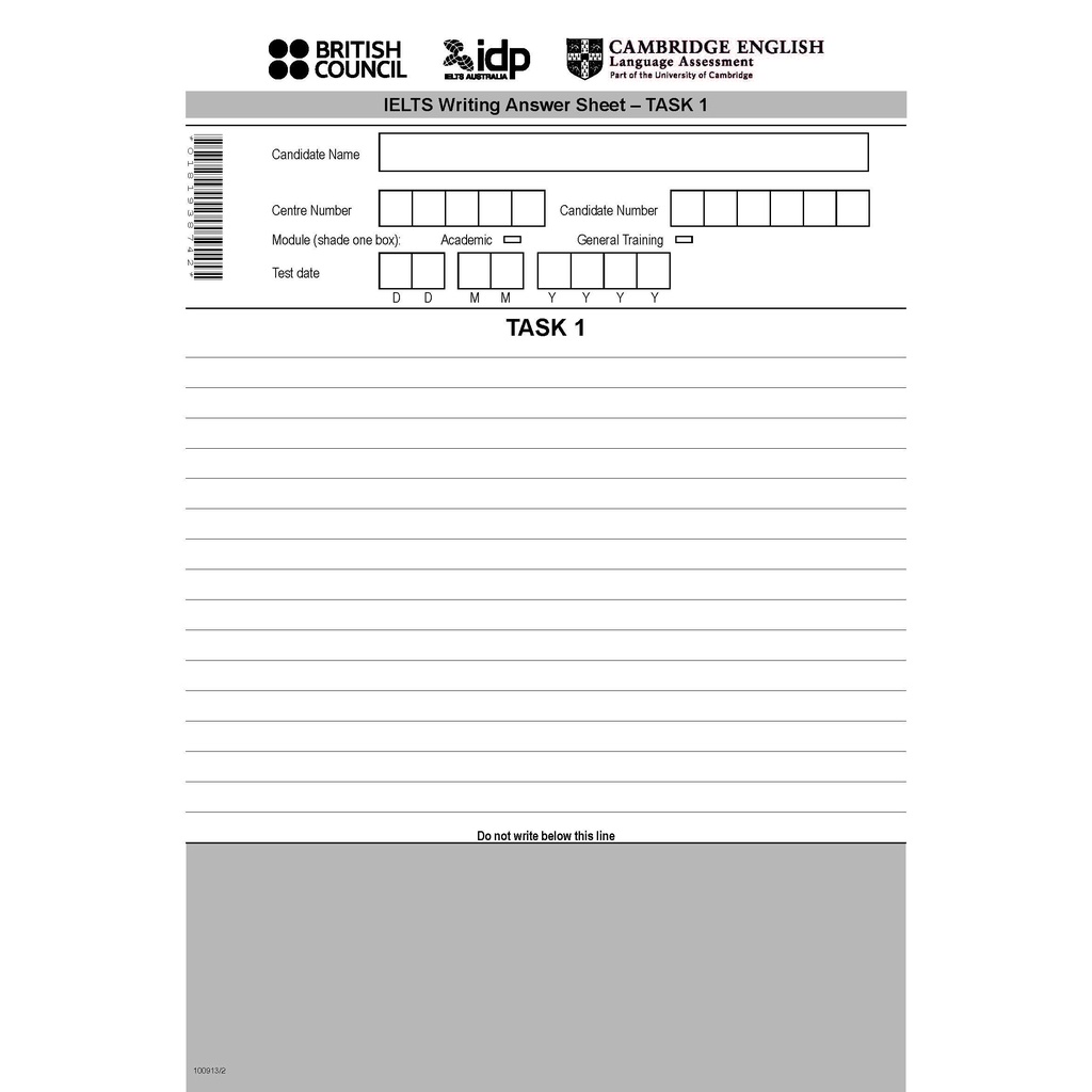 Mua IELTS Answer Sheet - Giấy Thi IELTS "Writing - Listening - Reading ...